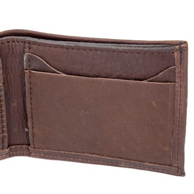 Buffalo Leather Wallet is handmade from bison leather and tanned for ...